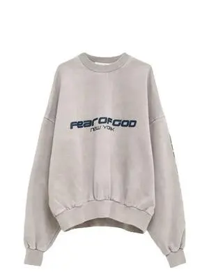 Fear Of God Essentials Cropped Relaxed Sweatshirt - Smoke Grey