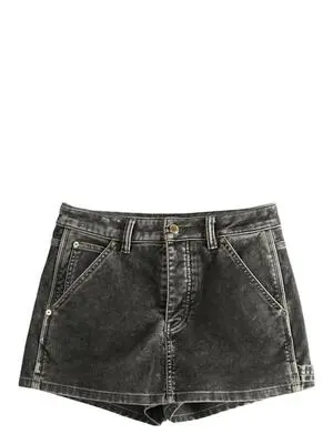 Alexander Wang Flocked High Rise Carpenter Skirt - Weathered Grey