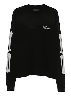 Amiri Bones Long Sleeve Tee Shirt - Black