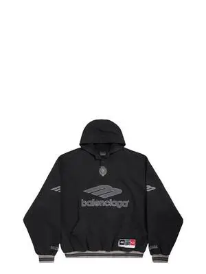 Balenciaga Polo Shirt Over Hoodie - Black/anthracite