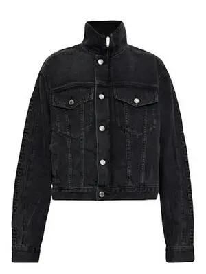 Alexander Wang Embossed Logo Denim Track Jacket - Aged Grey