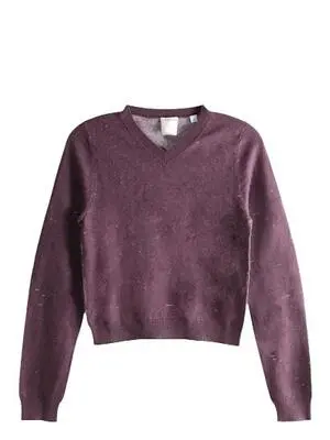 Calvin Klein Felted V-neck Sweater - Barolo