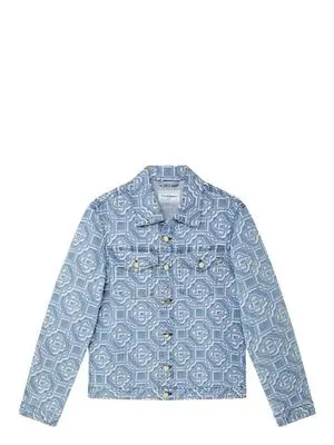 Casablanca Monogram Bleached Denim Jacket - Blue