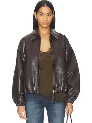 Citizens Of Humanity Bubble Hem Bomber Jacket - Chocolate