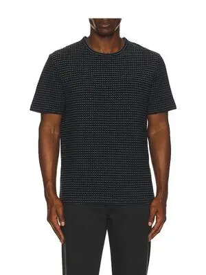 FRAME FRAME Jacquard Stripe Tee In Blue. Size S. Also Navy