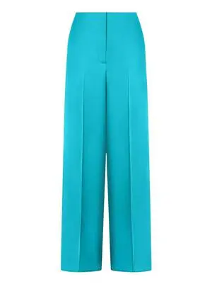 Pinko Wide-leg Satin Trousers - Green