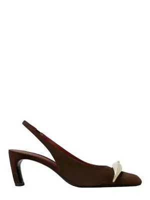 Tory Burch Pierced Slingback Pumps - Brown