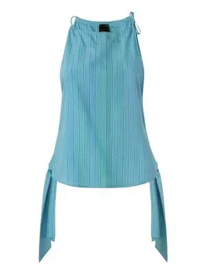 Pinko Striped Halterneck Top - Blue