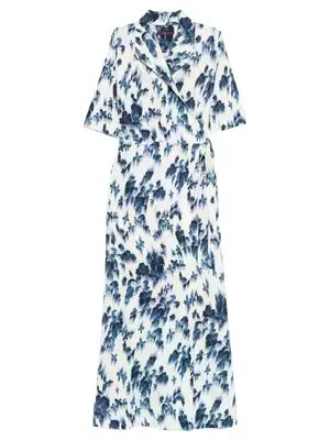 High Floral-print Maxi Dress - White