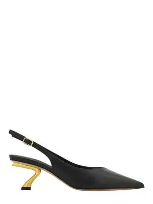 SALVATORE FERRAGAMO Sculptural Heel Slingbacks