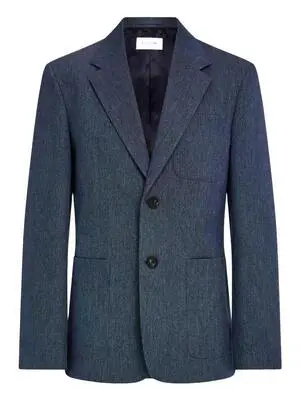 FERRAGAMO Single Breasted Denim Blazer - Blue