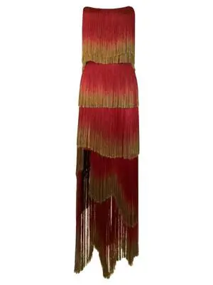GEMY MAALOUF Strapless Midi Dress - Red