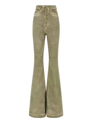 Rick Owens High-waisted Flared Jeans - Green