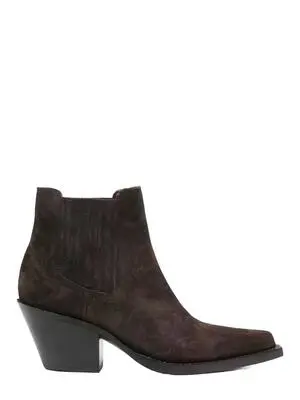 Paris Texas Pointed Suede Boots - Brown