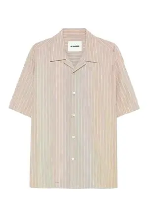 JIL SANDER Stripe-pattern Short-sleeve Shirt - Neutrals