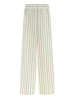 Peserico Pinstriped Wide Leg Trousers - Neutrals
