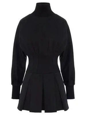 HAMZA Nyssa Pleated Dress - Black