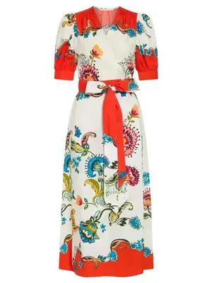 MARIE OLIVER Rita Floral Wrap Dress - White