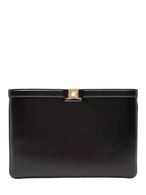 Elisabetta Franchi Logo-plaque Clutch - Brown