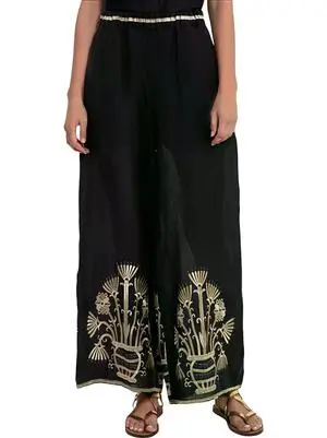 Greek Archaic Kori Printed Trousers - Black