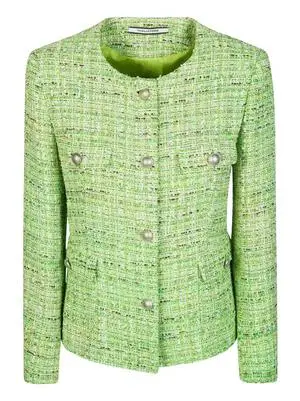 Tagliatore Jodie Button Tweed Jacket - Green