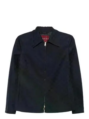 Gucci Logo-pattern Zip-up Jacket - Blue
