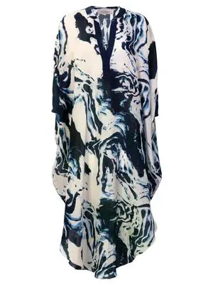 Silvia Tcherassi Elea Abstract-print Midi Dress - Blue