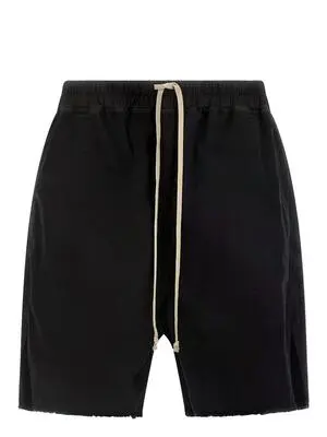 Rick Owens Zip Detail Raw Cut Shorts - Black