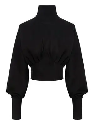 HAMZA Puffed-sleeve Top - Black