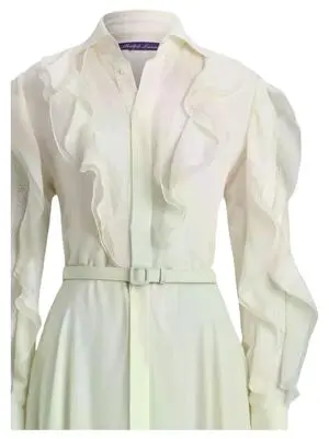 Ralph Lauren Ruffled-detail Belted Shirt Dress - Neutrals