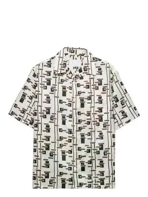 Prada Printed Cotton Blend Shirt - Neutrals