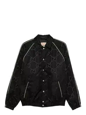 Gucci 2010s Monogram Bomber Jacket - Black