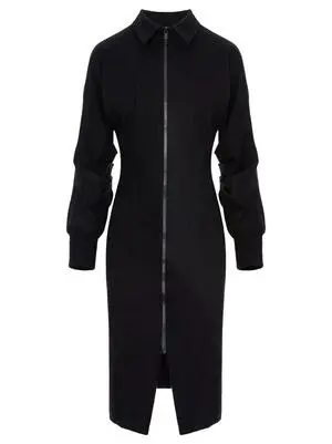 HAMZA Long-sleeved Zip Dress - Black