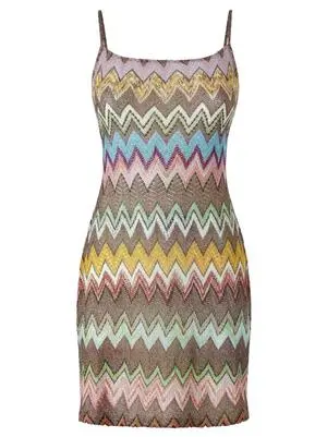 Missoni Zigzag-pattern Mini Dress - Brown