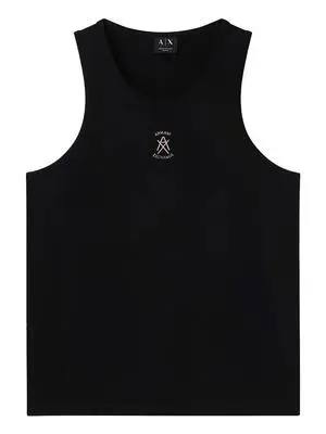 Armani Exchange Logo-embroidered Tank Top - Black