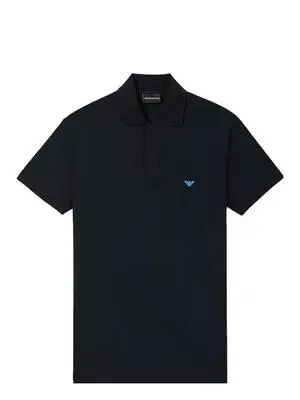 Emporio Armani Ssc Napoli Capsule Jersey Polo Shirt - Navy