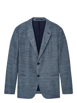 Emporio Armani Single-breasted Knit Jacket - Blue