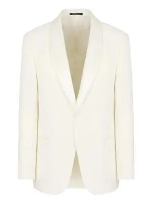 Emporio Armani Shawl-collar Jacket With Satin Lapels - White