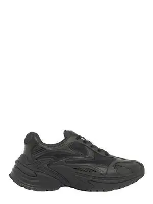 Emporio Armani Suede And Mesh Sneakers - Black