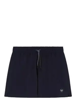 Emporio Armani Swim Shorts With Satin Label Patch - Blue