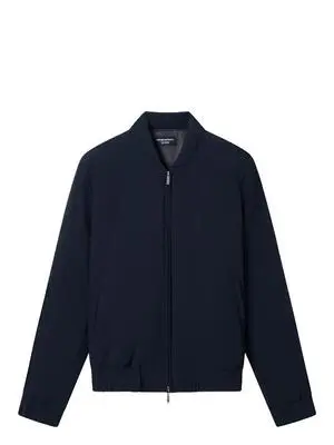 Emporio Armani Icon 3d Piqué-effect Crêpe Jersey Blouson - Blue