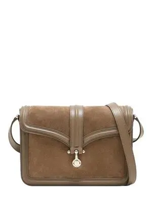 Giorgio Armani Crossbody Bag In Suede And Smooth Leather - Gold