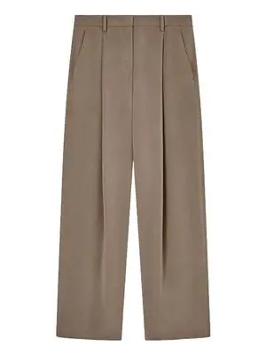 Giorgio Armani Single-pleat Silk Crêpe Trousers - Brown