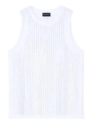 Emporio Armani Mercerized Cotton Jersey Top - White