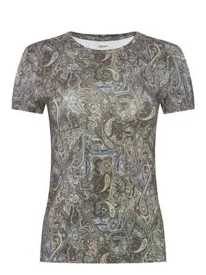 L'Agence Paisley Short-sleeve Top - Brown