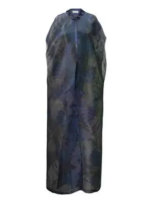GEMY MAALOUF Floor-length Open Maxi Kaftan - Blue
