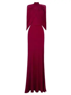 GEMY MAALOUF Draped-front Maxi Dress - Red