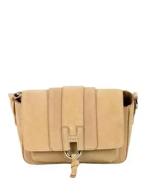 Hogan Trend Flap Suede Shoulder Bag - Neutrals