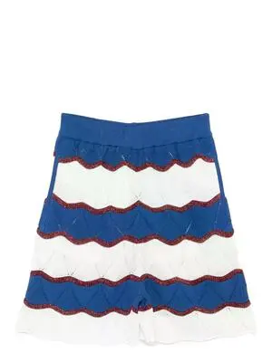 La DoubleJ Striped Knit Shorts - Blue