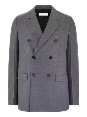 FERRAGAMO Double-breasted Wool Blazer - Grey